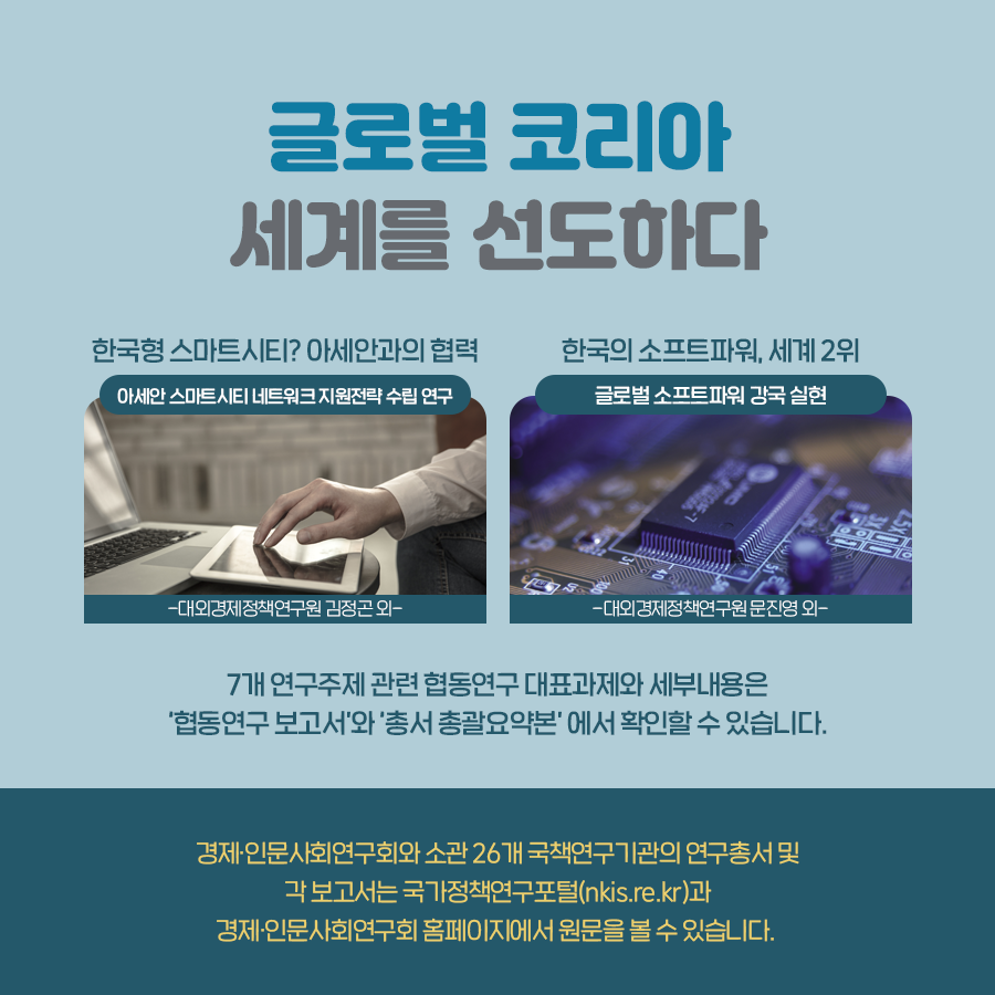 연구회 및 26개 국책연구기관 협동연구 총서 발간 대한민국의 새로운 길 혁신적 포용국가 카드뉴스 뉴스레터 소식·소통 Nrc 경제인문사회연구회 Nrc 공식